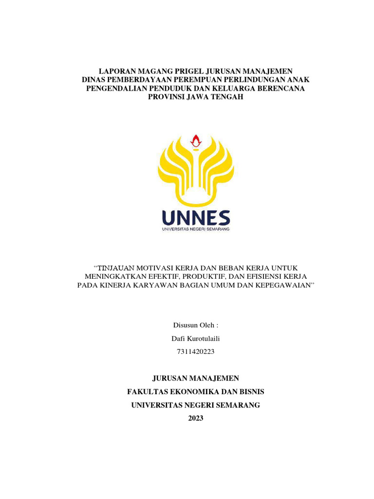 Dafi Kurotulaili - Laporan Magang SMT 7 - MSDM A - FIX | PDF