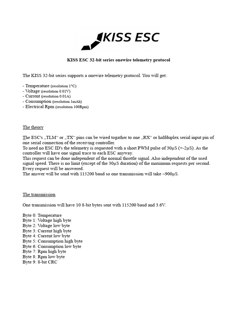 KISS Telemetry Protocol | PDF | Technology & Engineering