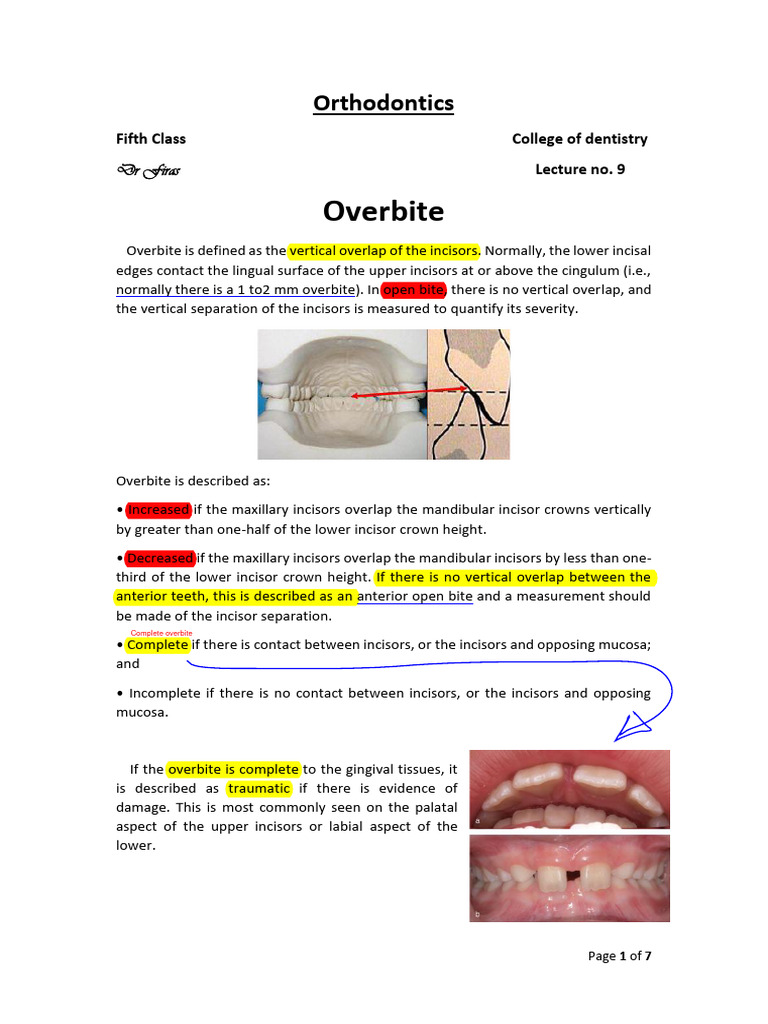 Orthodontics - 9th Lecture | PDF | Dentistry Branches | Dental Anatomy