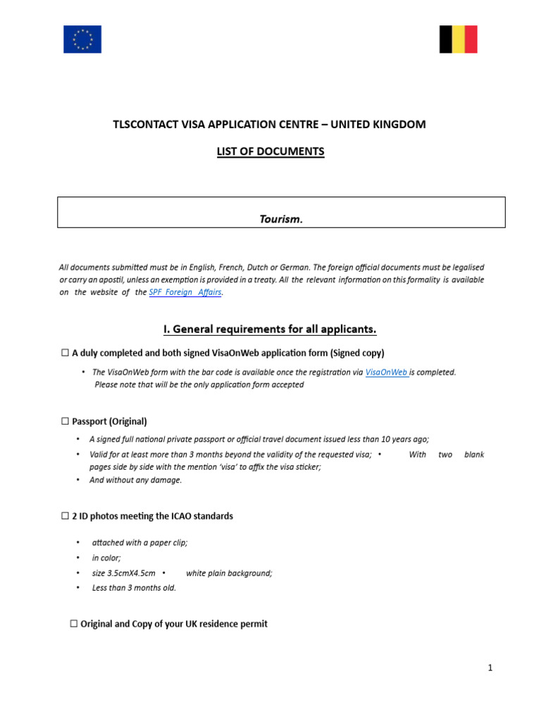 UK Visa Application Document Checklist | PDF | Travel Visa | Passport