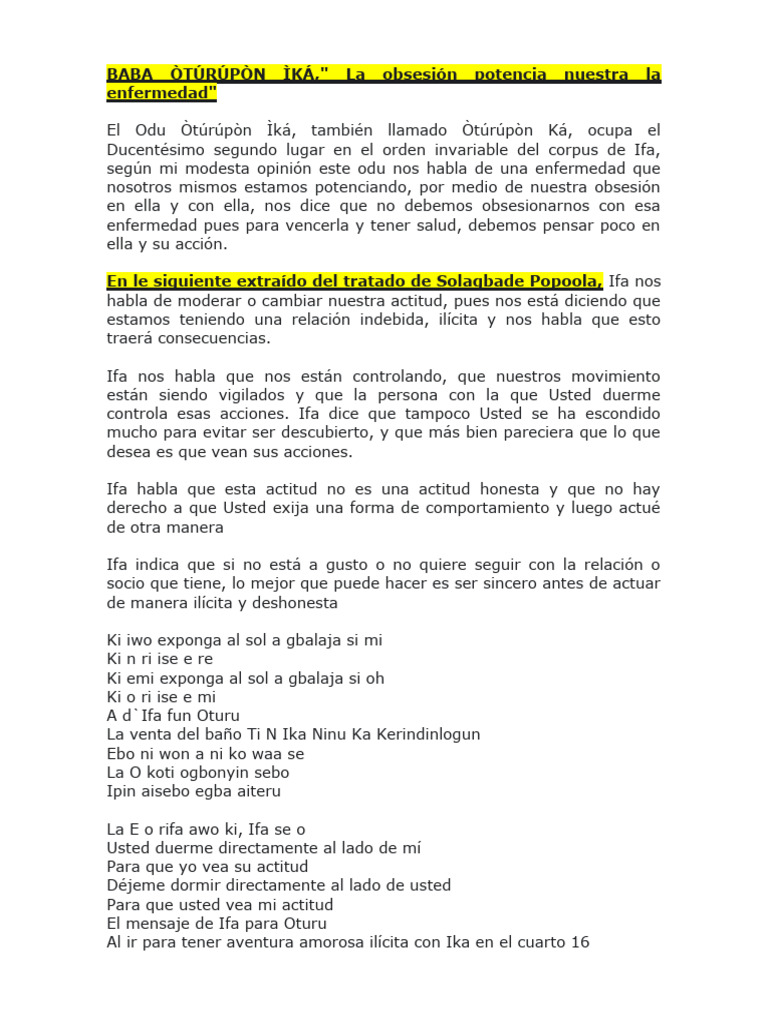 Òtúrúpòn Ìká | PDF | Religión y espiritualidad