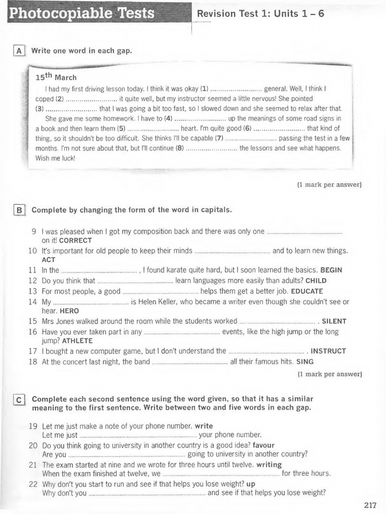DestB1 Final Test | PDF