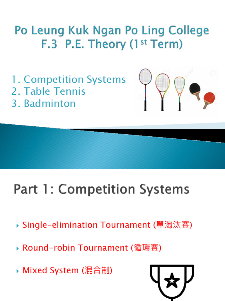 PE Theory | PDF | Tournament | Athletic Sports