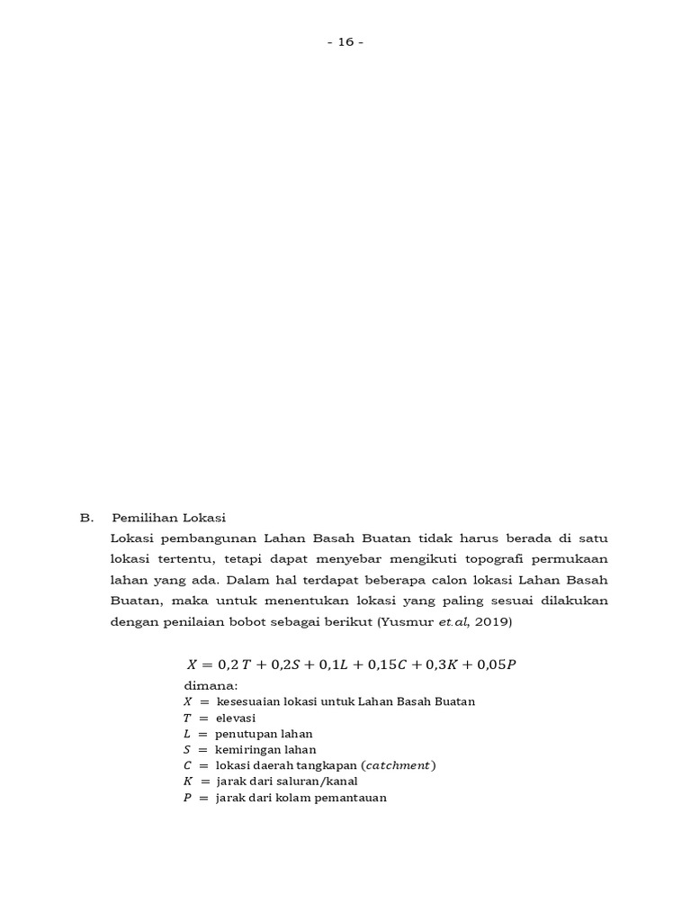 Analisis Spasial Kesesuaian Lokasi Lahan Basah Buatan | PDF