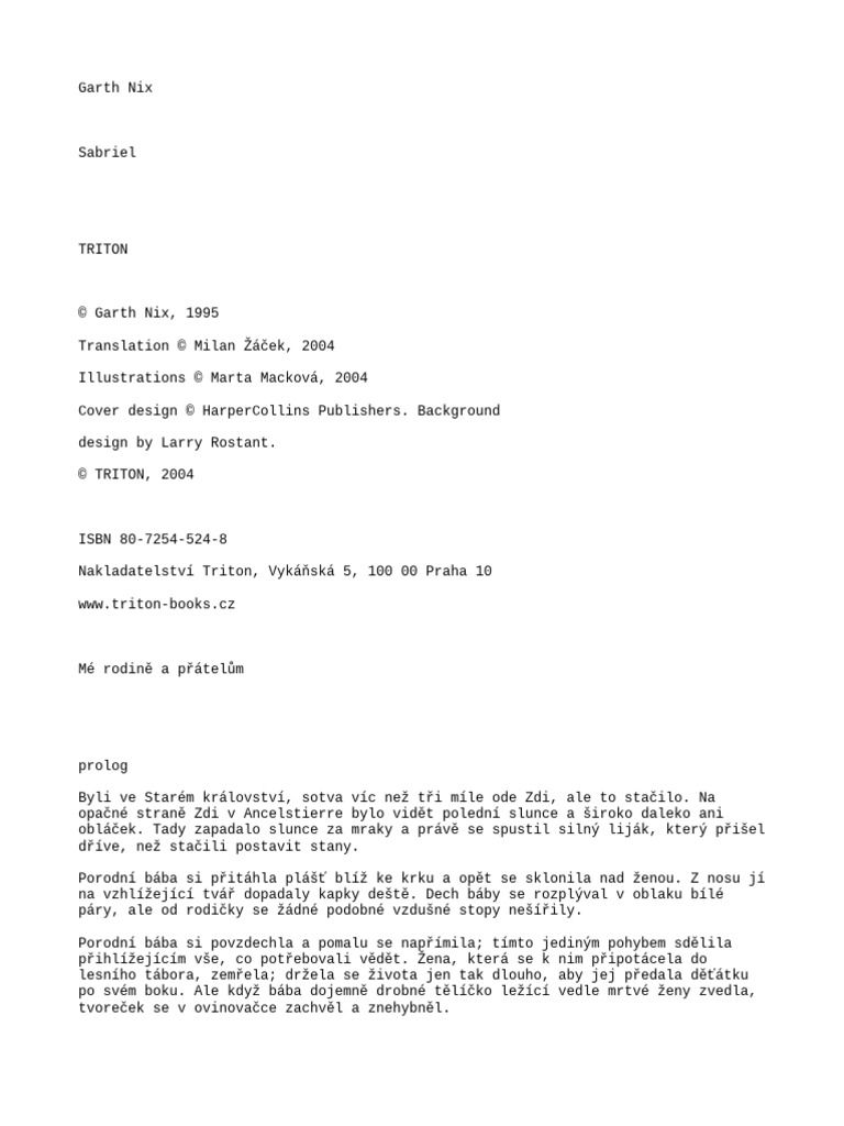 Nix Garth Stare Kralovstvi 1 Sabriel Garth Nix | PDF