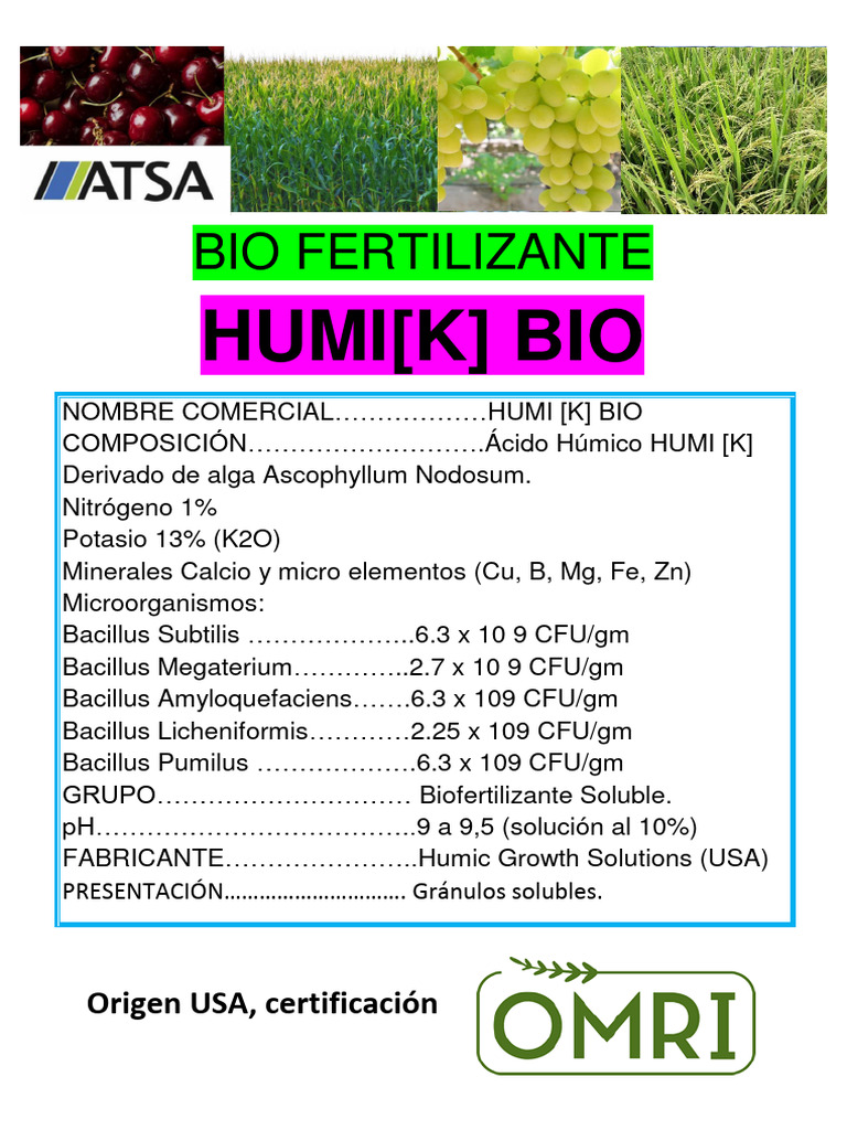 Humik Bio Ficha Tecnica | PDF | Ciencia y matemáticas | Tecnología