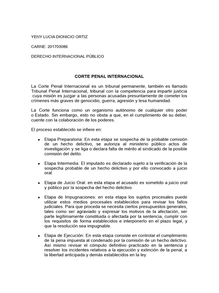 Corte Internacional | PDF | Corte Criminal Internacional | Sentencia (ley)