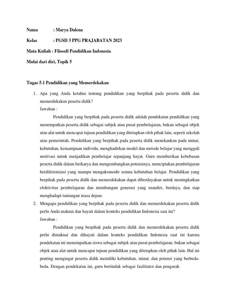 Marya Dalena, FPI Mulai Dari Diri Topik 5 | PDF