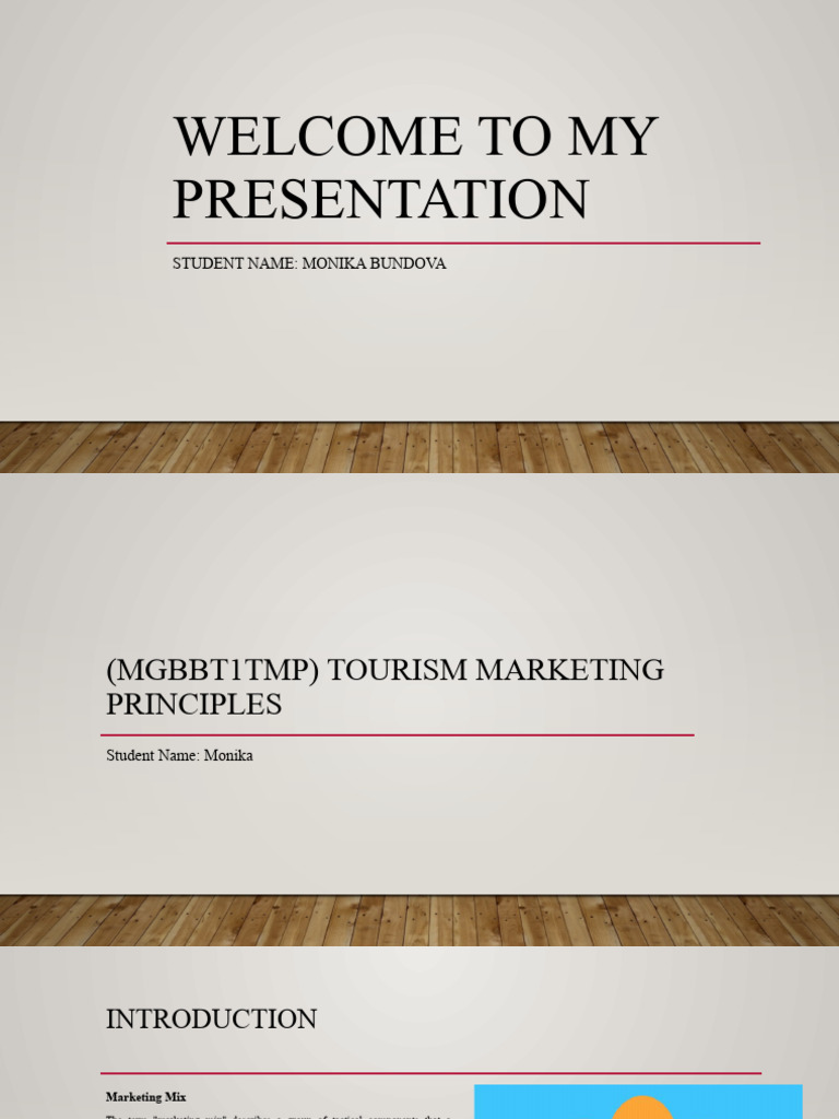 (PPT) Monika Bundova - Gbs - (MGBBT1TMP) Tourism Marketing Principles | PDF