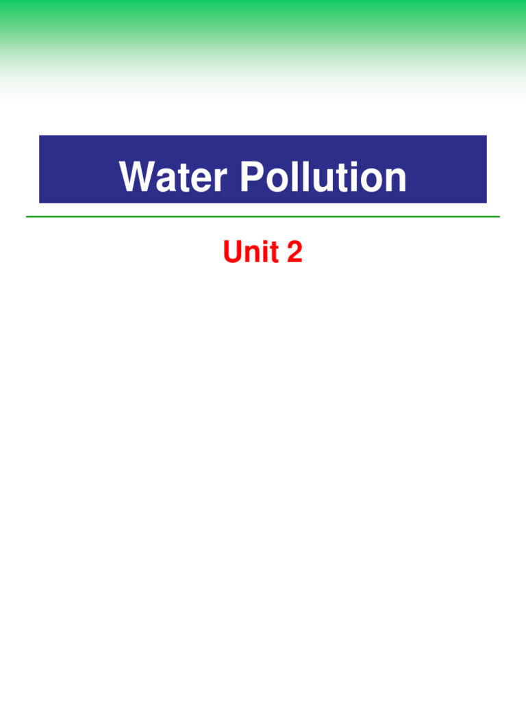 Water Pollution Lecture | PDF | Water Pollution | Sewage Treatment
