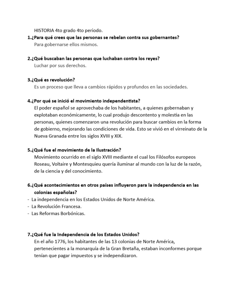 Historia 4to Periodo 4to Grado | PDF