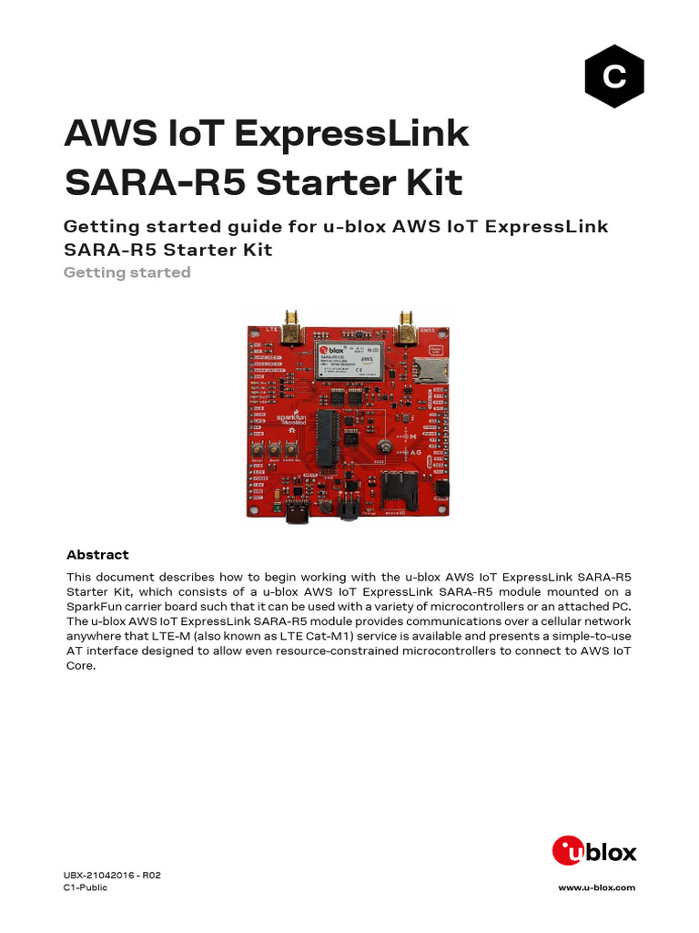 SARA R5 AWS IoT ExpressLink Development Guide AppNote UBX 21042016 | PDF