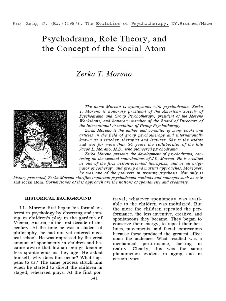 Psychodrama, Role Theory, and Social Atom | PDF | Social Science