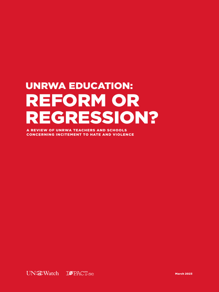 UNRWA Report 2023 IMPACT-se and UN-Watch | PDF | Unrwa | Palestinian ...