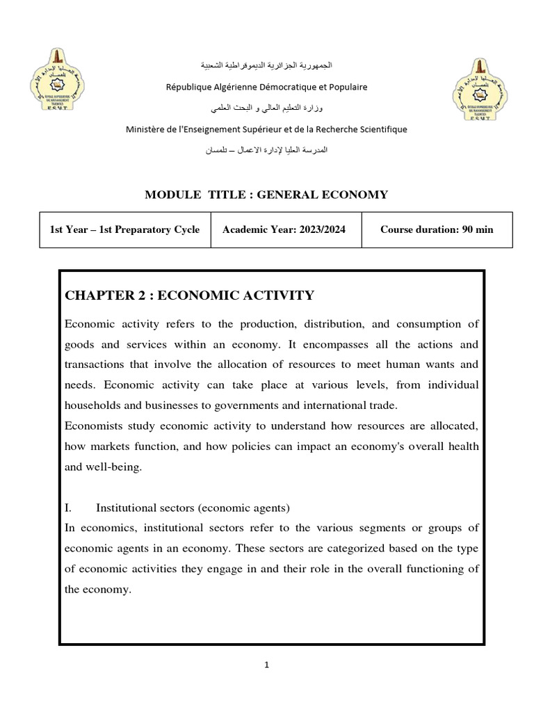 Chapter 2 Economic Activity | PDF | Economics | Economies