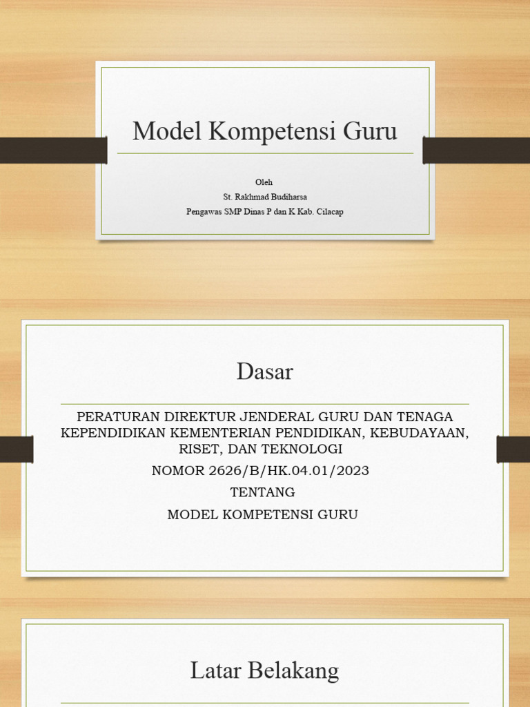 Model Kompetensi Guru dan Penguasaan Dasar | PDF