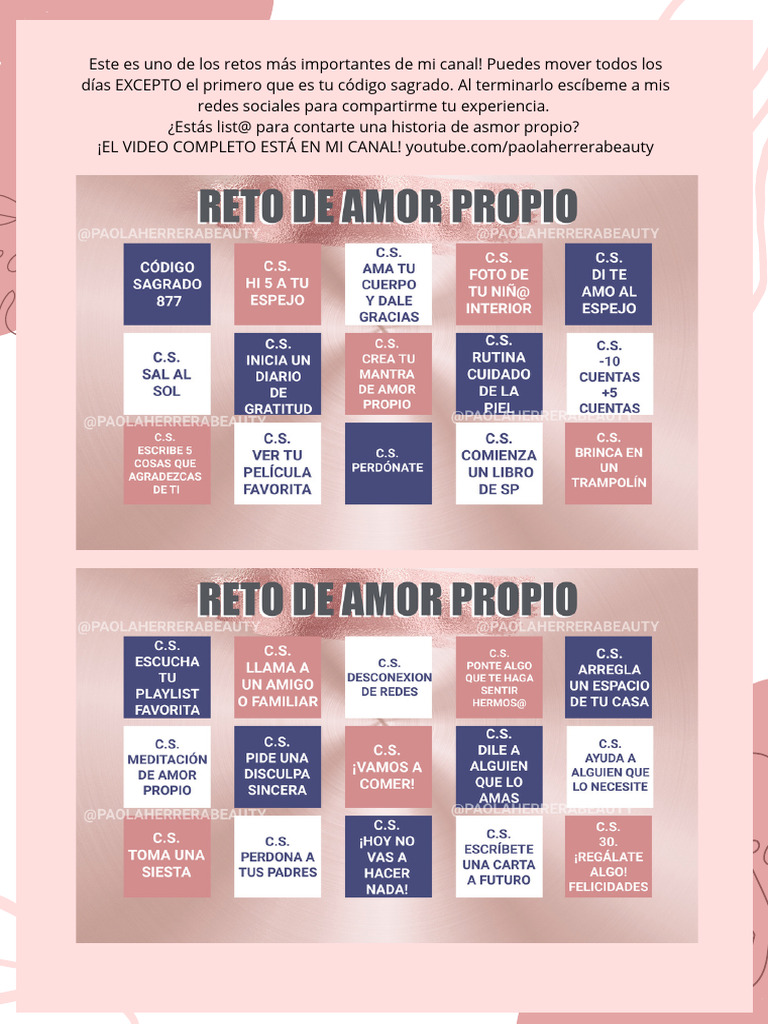 Reto de Amor Propio 2024 | PDF