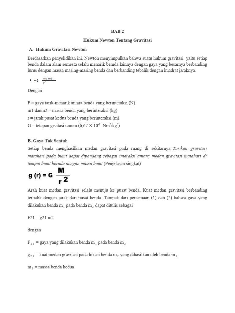 Hukum Newton Gravitasi | PDF