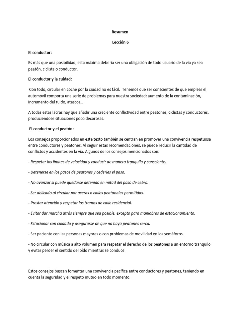 Resumen - Leccion 6 Relax Humanas | PDF