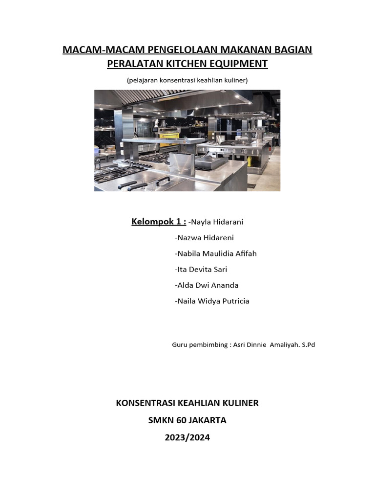 Peralatan Kitchen Equipment | PDF
