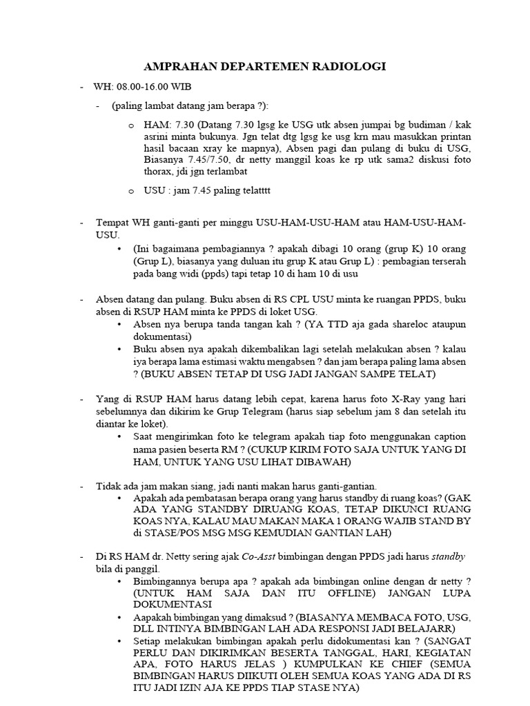 Amprahan Departemen Radiologiii | PDF