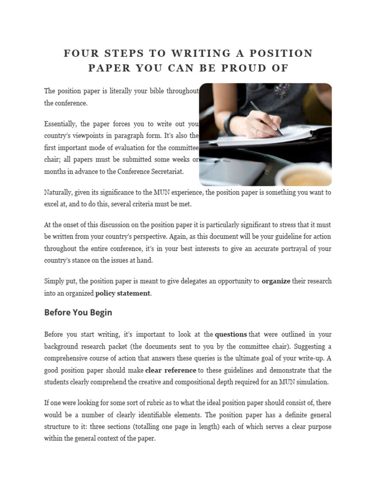 Four Steps To Writing A Position Paper You Can Be Proud of | PDF ...