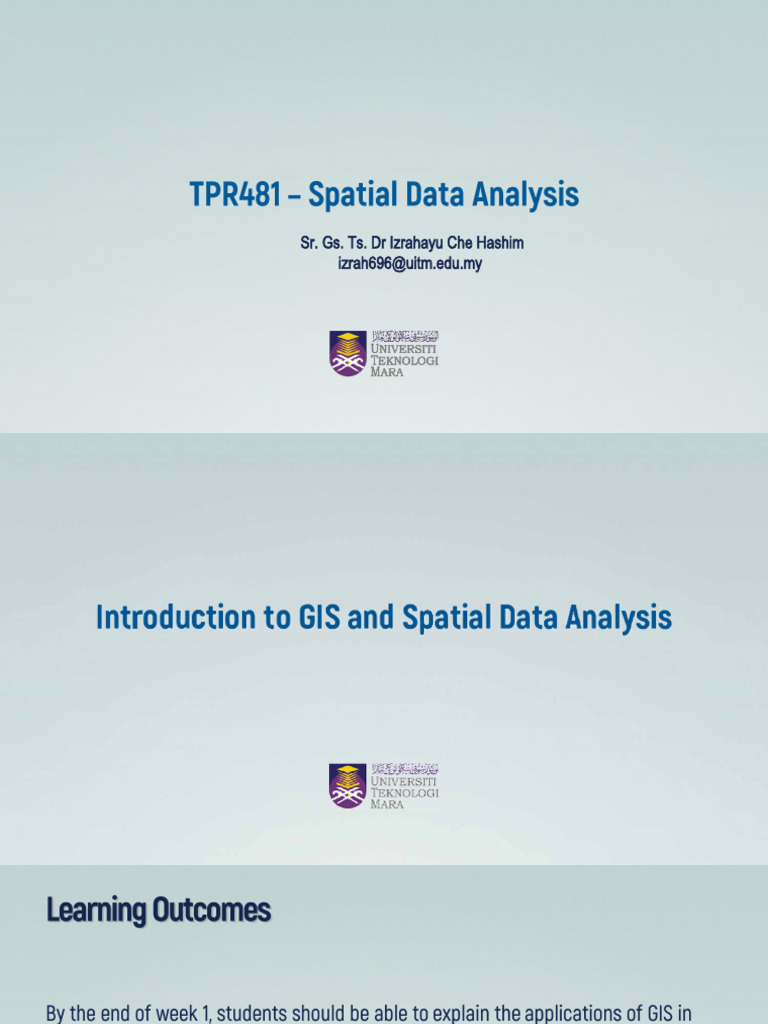 Introduction To GIS and Spatial Data Analysis | PDF