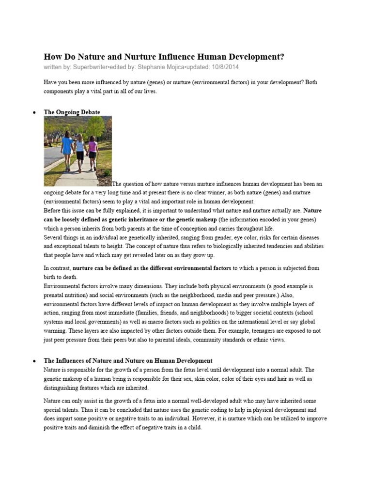 Nature vs. Nurture in Development | PDF | Wellness | Science & Mathematics