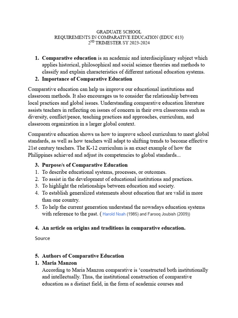 Comparative Education | PDF