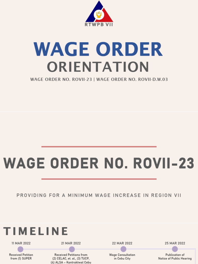 RTWPBVII Wage Order Orientation | PDF | Employment | Domestic Worker