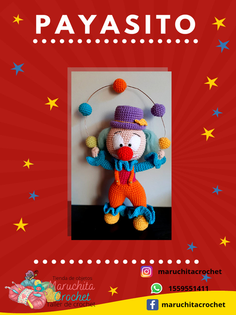 PAYASITO Clau | PDF | Amigurumi | Costura