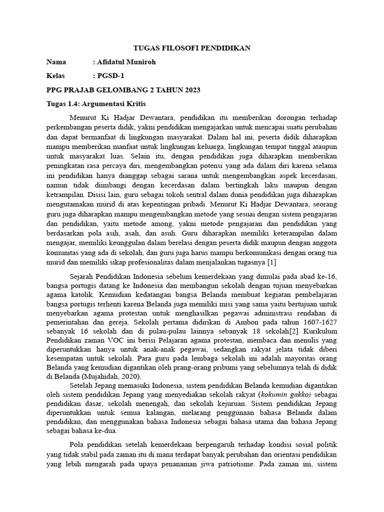 Tugas 3 Tugas Filosofi Pendidikan | PDF