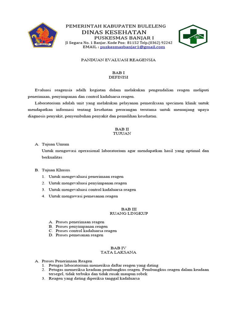 Panduan Reagensia | PDF