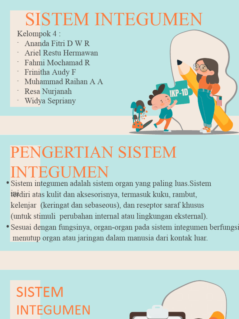 Sistem Integumen Kelompok 4 Kelas IKP 1D | PDF | Griya & Taman | Kesehatan Holistik