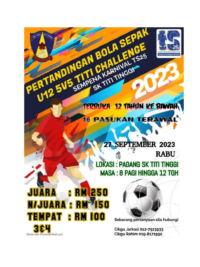 PERTANDINGAN BOLA SEPAK U12 5v5 SK TITI TINGGI CHALLENGE 2023 | PDF