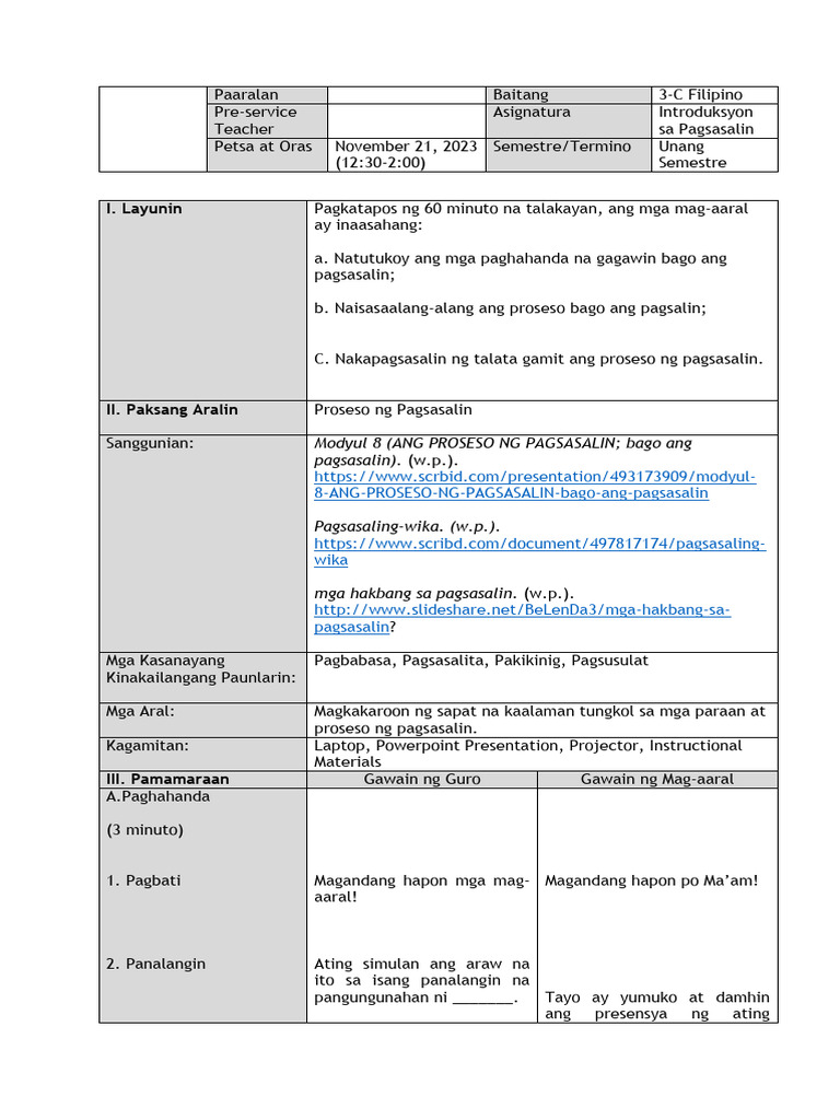 Aktuwal Na Pagsasalin | PDF