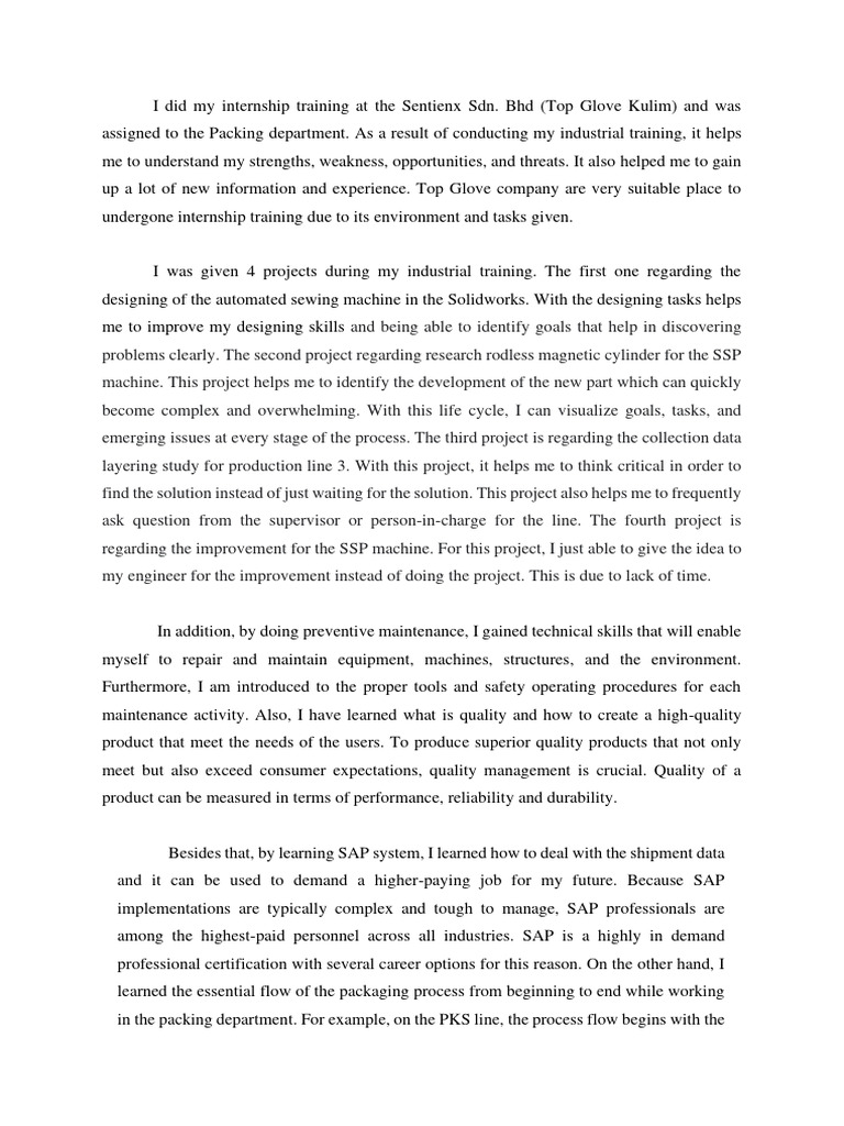 SUMMARY REPORT Intern | PDF | Internship | Job Hunting