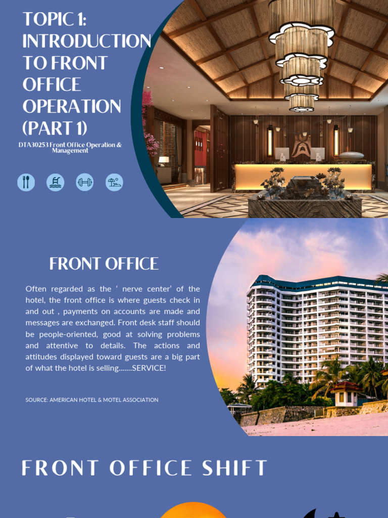 Dta30253 Topic 1 Introduction To Front Office Operation | PDF | Meal | Lunch