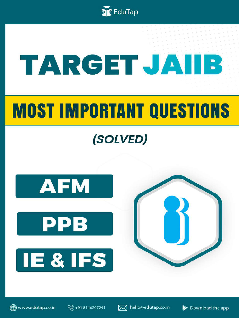 TARGET JAIIB Most Important Question Solved | PDF | Depreciation ...