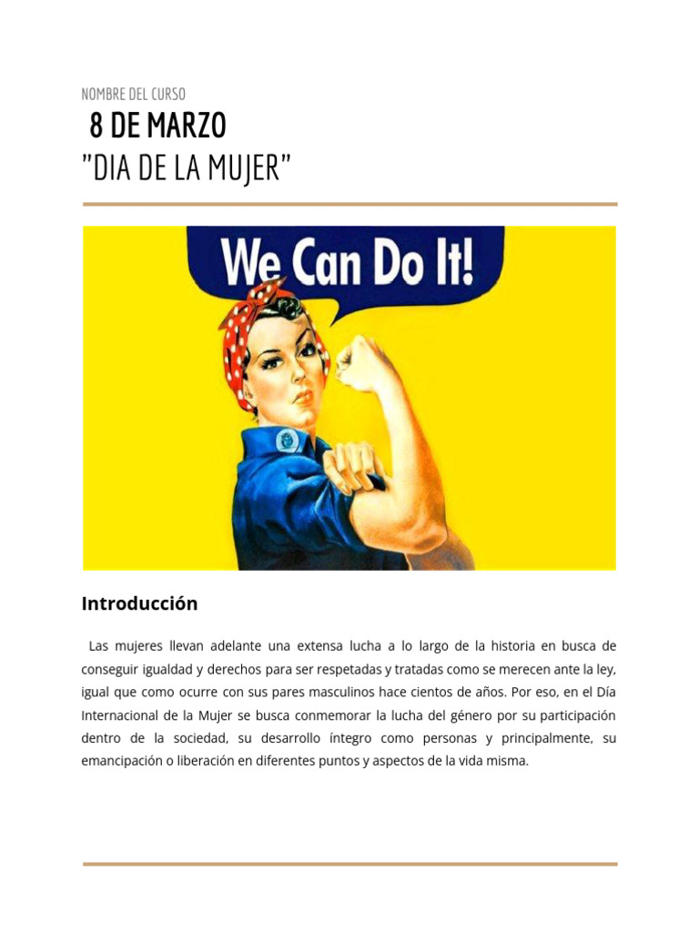 Informe Día de La Mujer | PDF | Mujer | Naciones Unidas