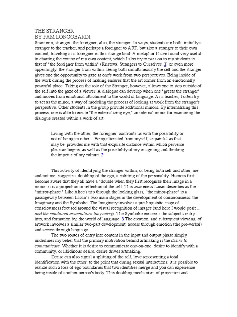 The Stranger | PDF | Cognitive Science | Psychological Concepts