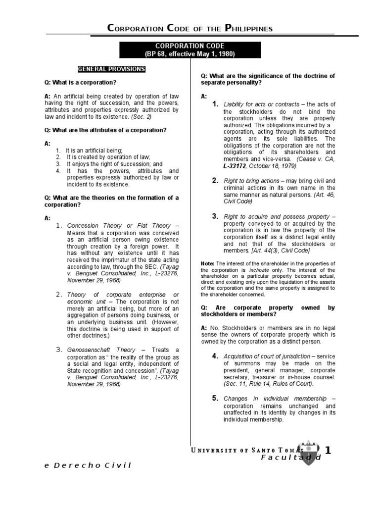 Understanding the Corporation Code | PDF | Preferred Stock | Stocks
