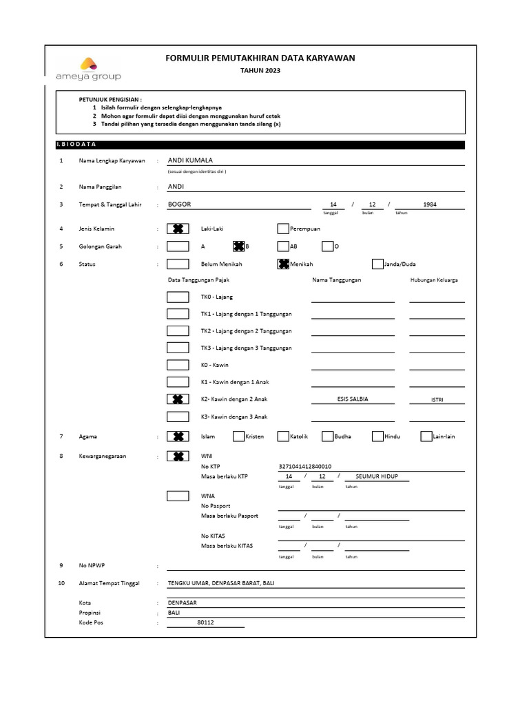 Pemutakhiran Data Karyawan | PDF