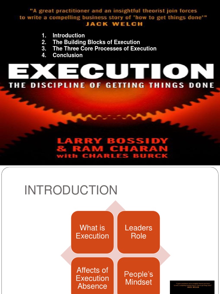 The Building Blocks of Execution 3. The Three Core Processes of ...