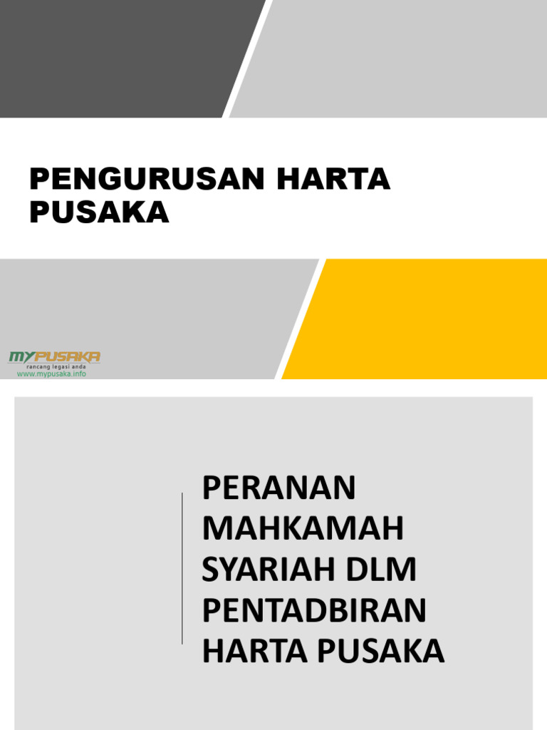 Peranan Mahkamah Syariah Dalam Pentadbiran Pusaka | PDF