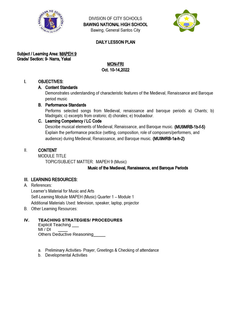 Lesson 1 Music | Download Free PDF | Baroque Music | Gregorian Chant