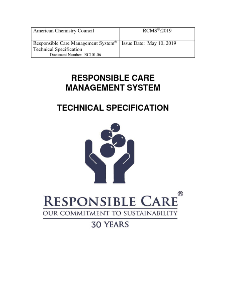 Responsible Care Management System Technical Specification | PDF ...