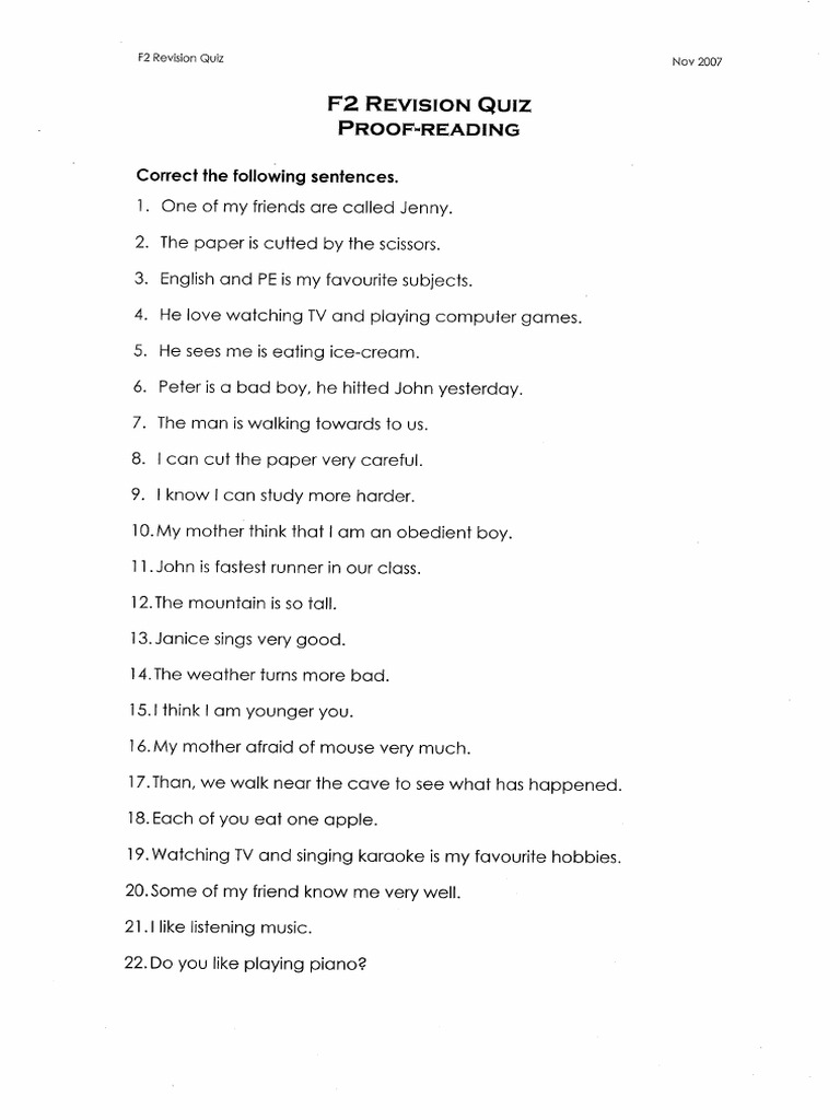 Proofreading Exercise PDF | PDF