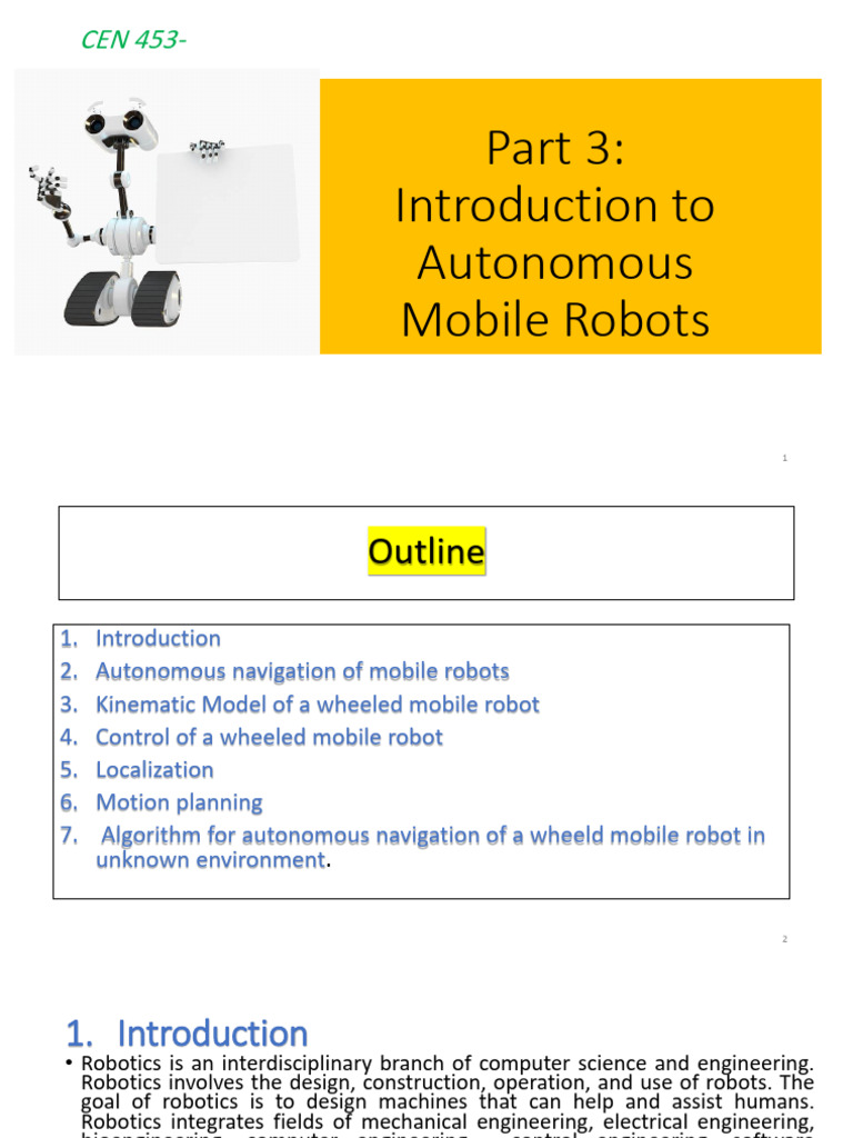Part 3 Introduction To Autonomous Navigation of Mobile Robot | PDF