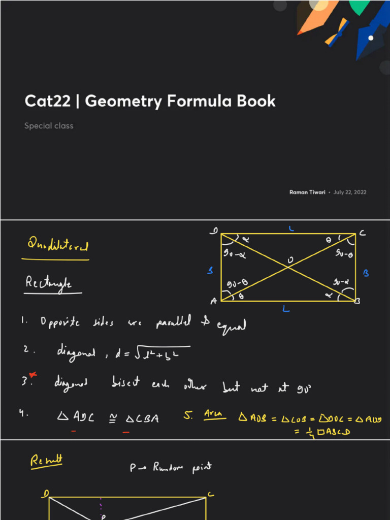 Cat22 Geometry Formula Book With Anno | PDF